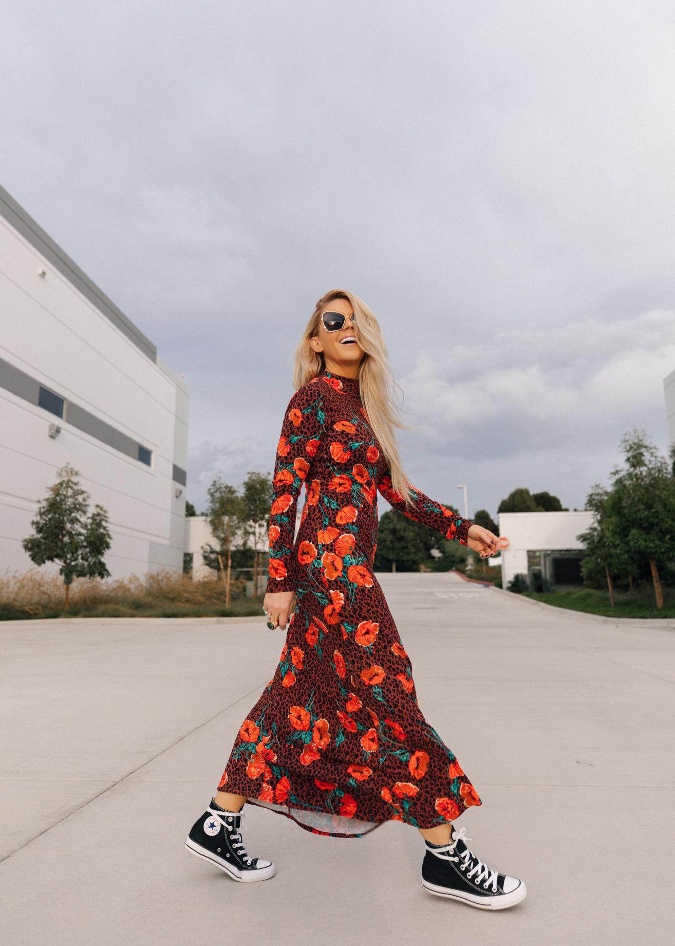 Patterned Dresses with Converse - Salty Lashes Blog