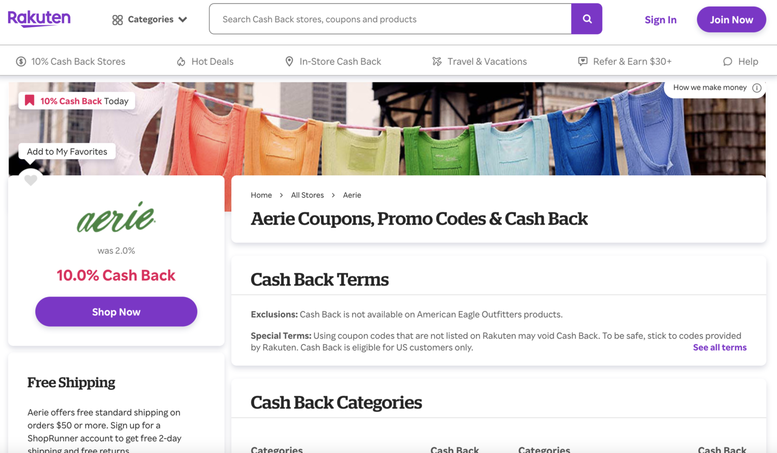 Cash Back with Rakuten